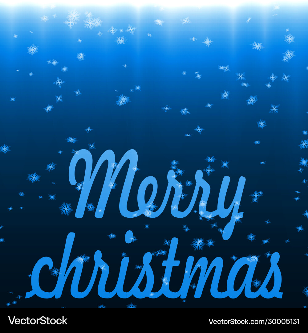 Merry christmas greeting message with snowflakes Vector Image