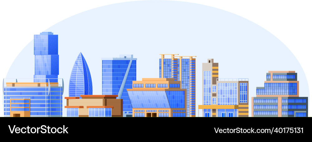 Modern city glass building facade skyscraper Vector Image