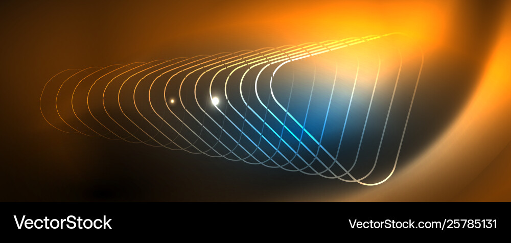 Neon glowing techno lines hi-tech futuristic Vector Image