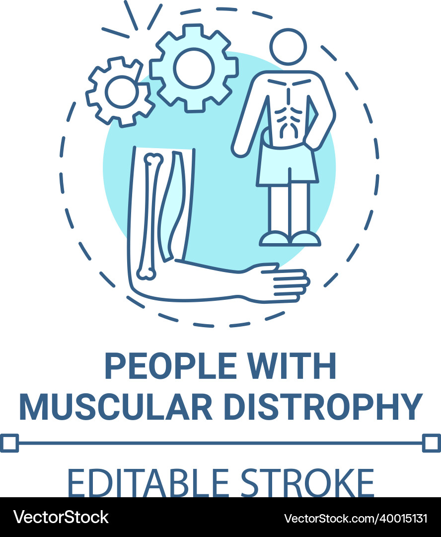 People with muscular distrophy blue concept icon Vector Image