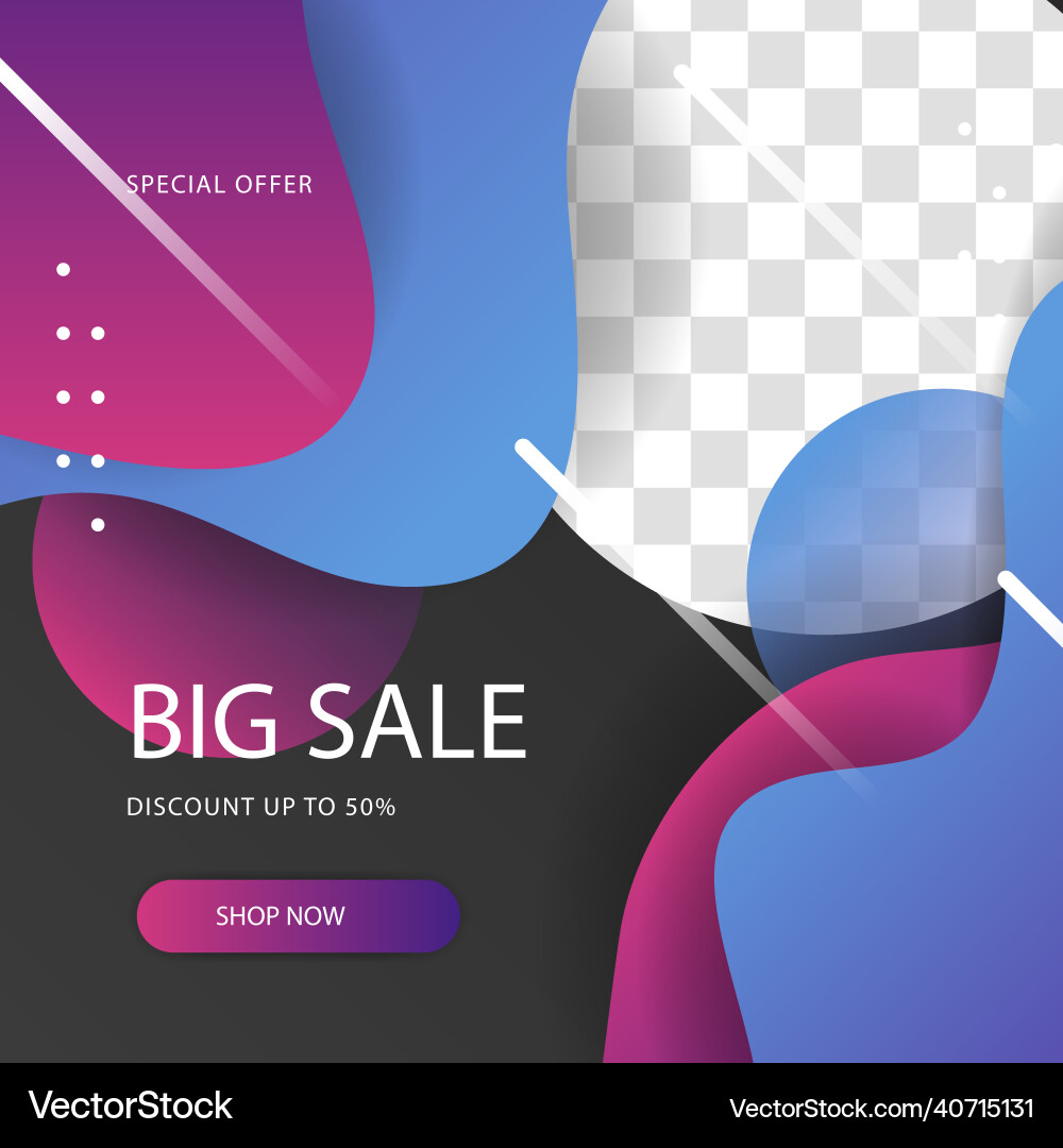 Sale discount social media post template dynamic Vector Image