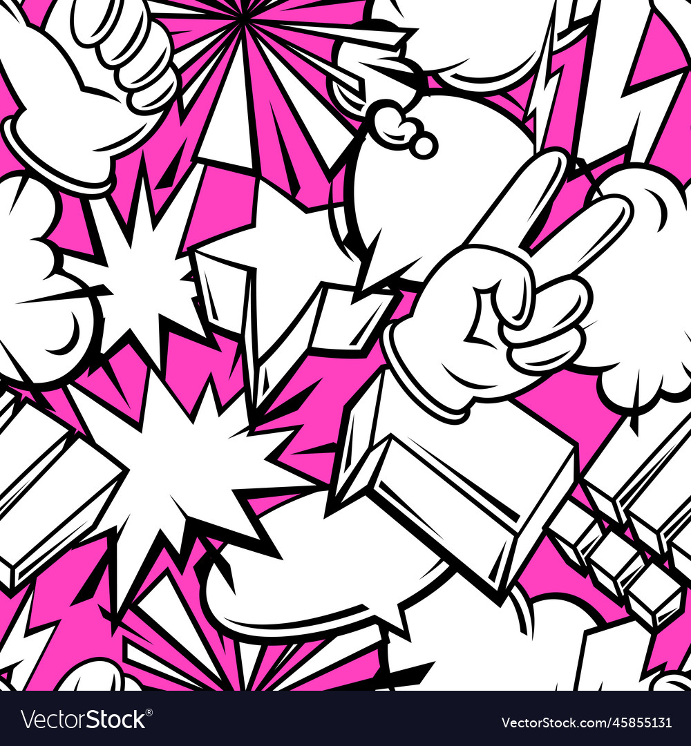 Seamless pattern with comic speech bubbles signs Vector Image