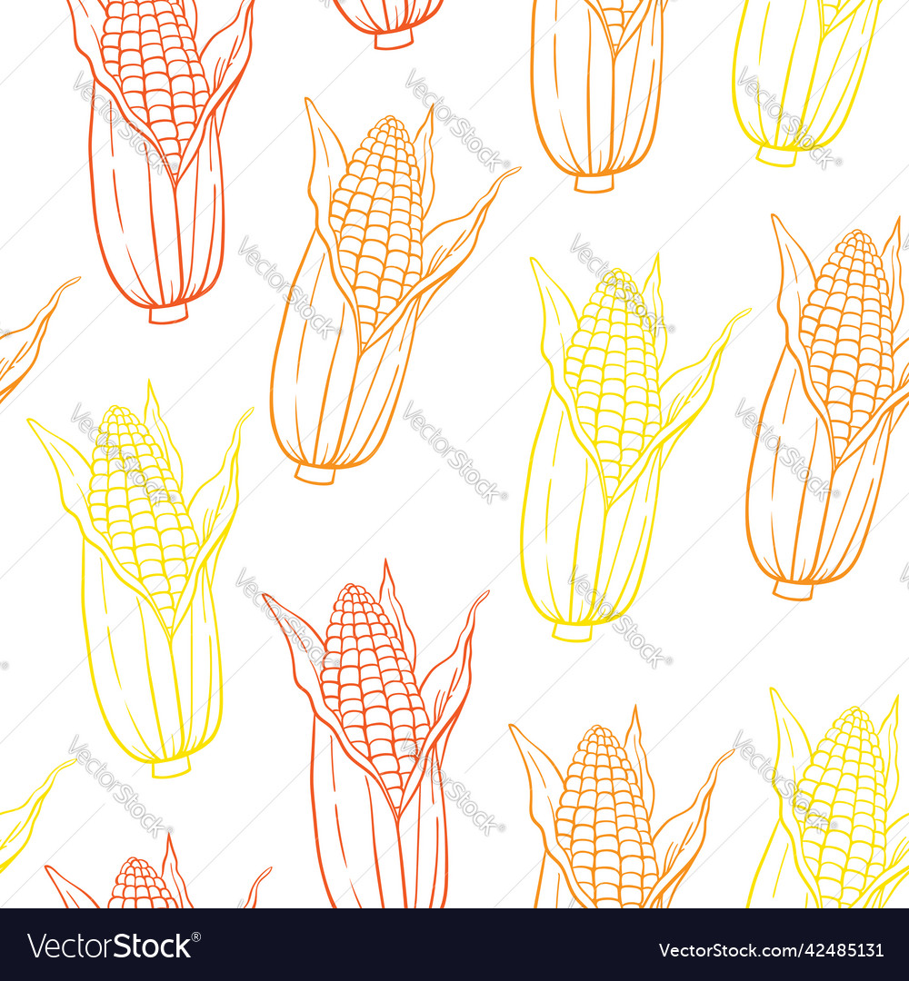 Seamless pattern with corn Royalty Free Vector Image