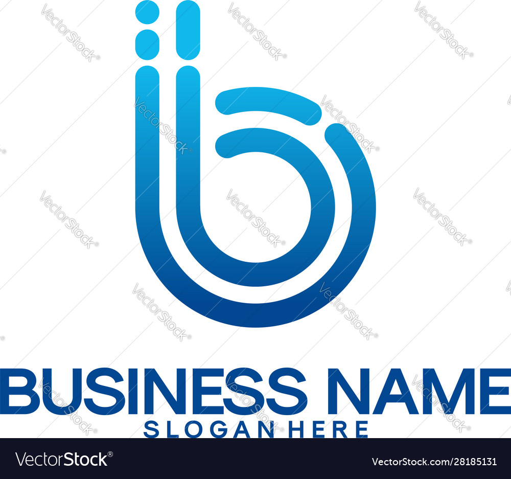 Simple b initial technology logo designs template Vector Image