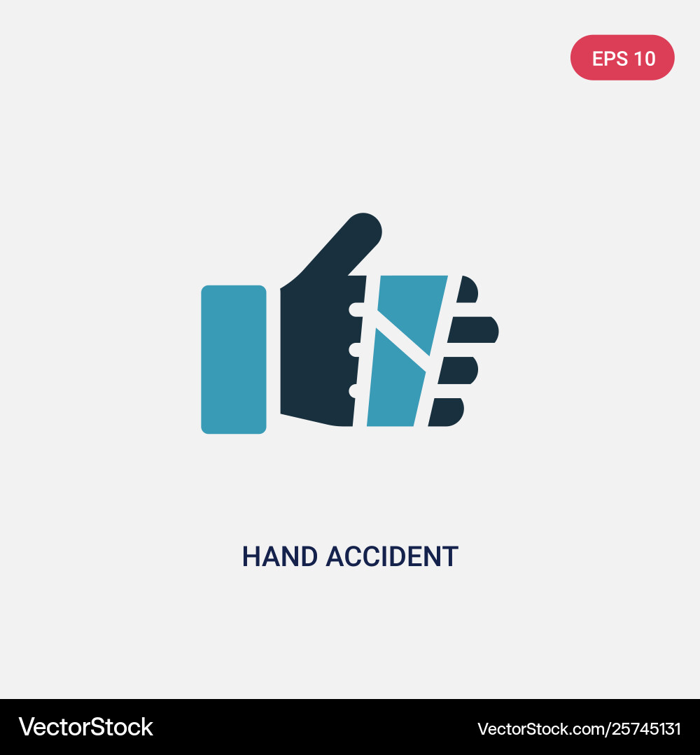 Two color hand accident icon from insurance Vector Image