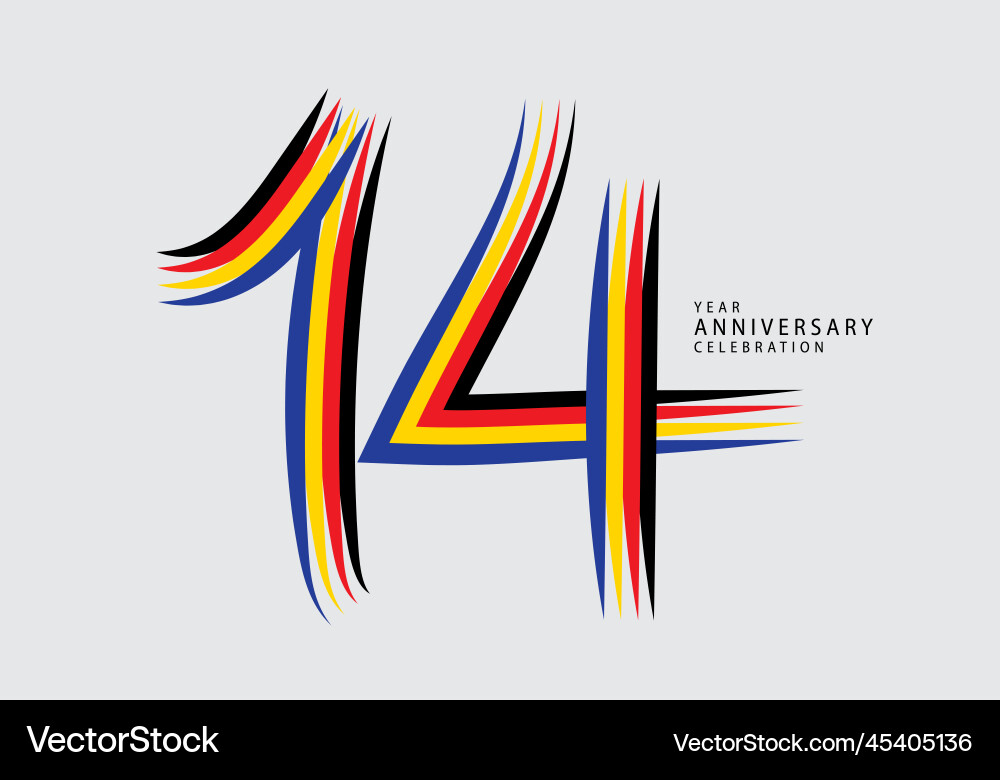 14 years anniversary celebration logotype Vector Image