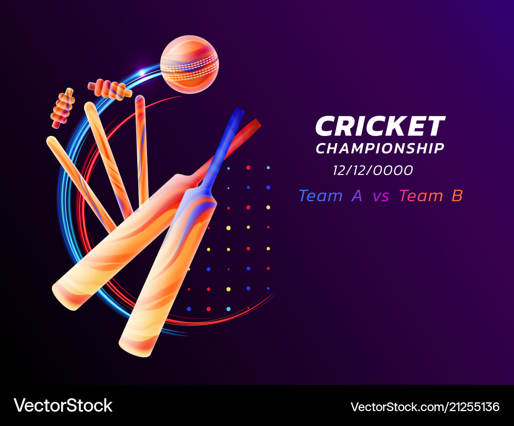 Abstract cricket sport from Royalty Free Vector Image