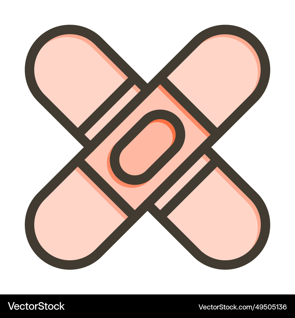 Bandage thick line filled colors icon Royalty Free Vector