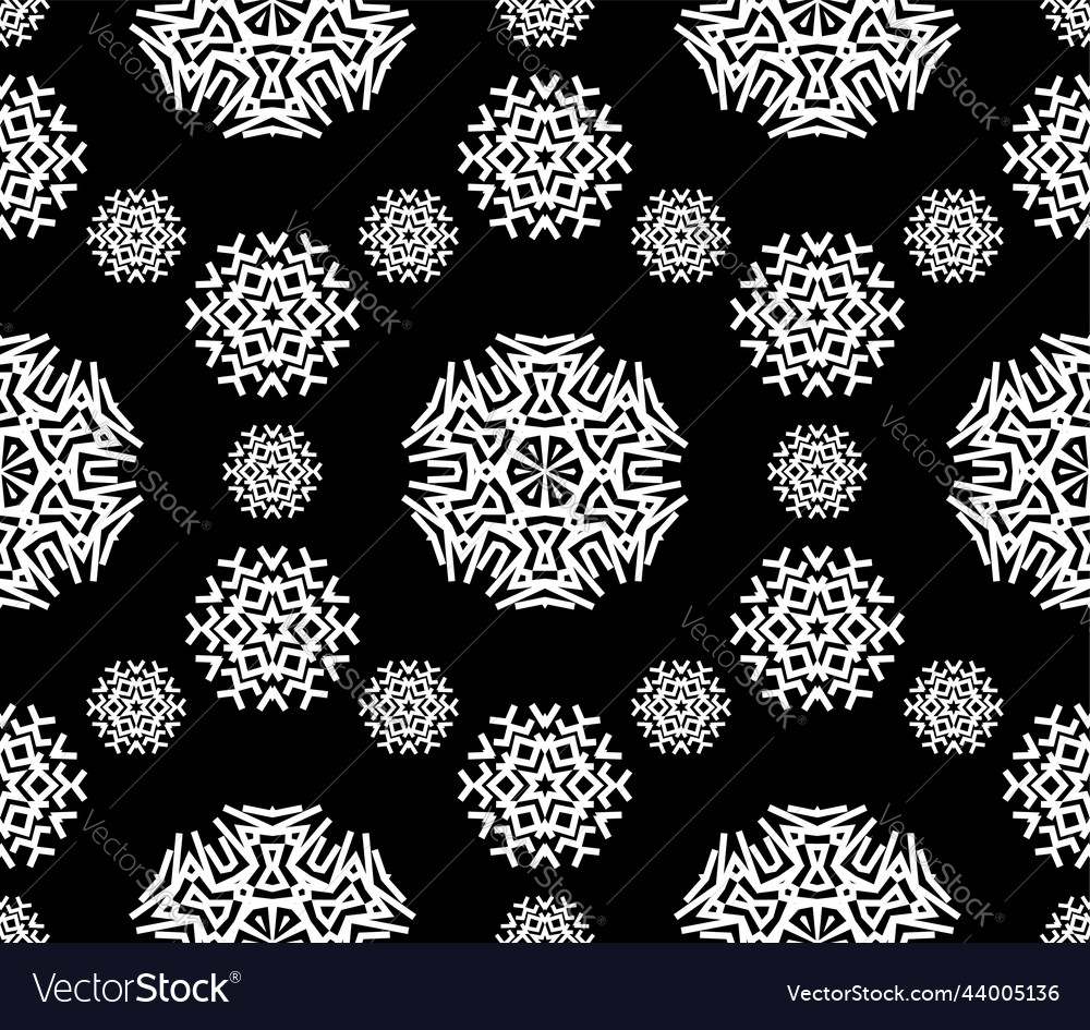 Christmas Snowflake Seamless Pattern For Winter Vector Image