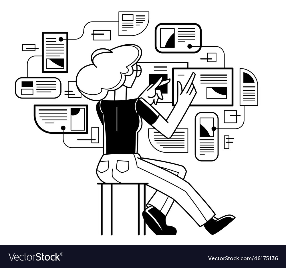 Data systematization collecting and analyzing Vector Image