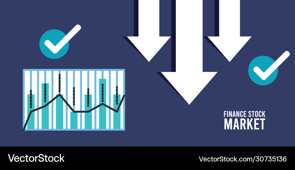 Economic recession infographic with arrows down Vector Image