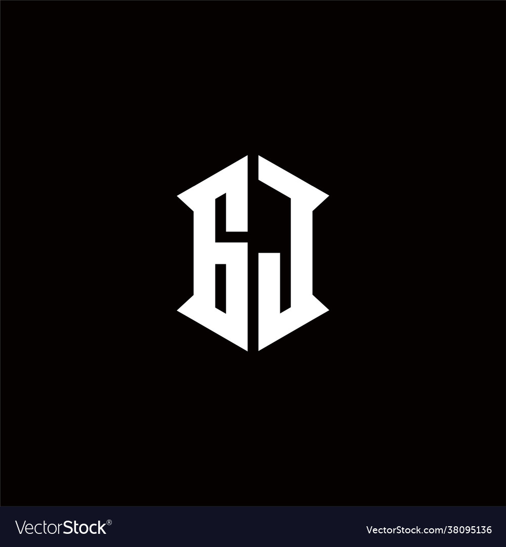 Gj logo monogram with shield shape designs Vector Image