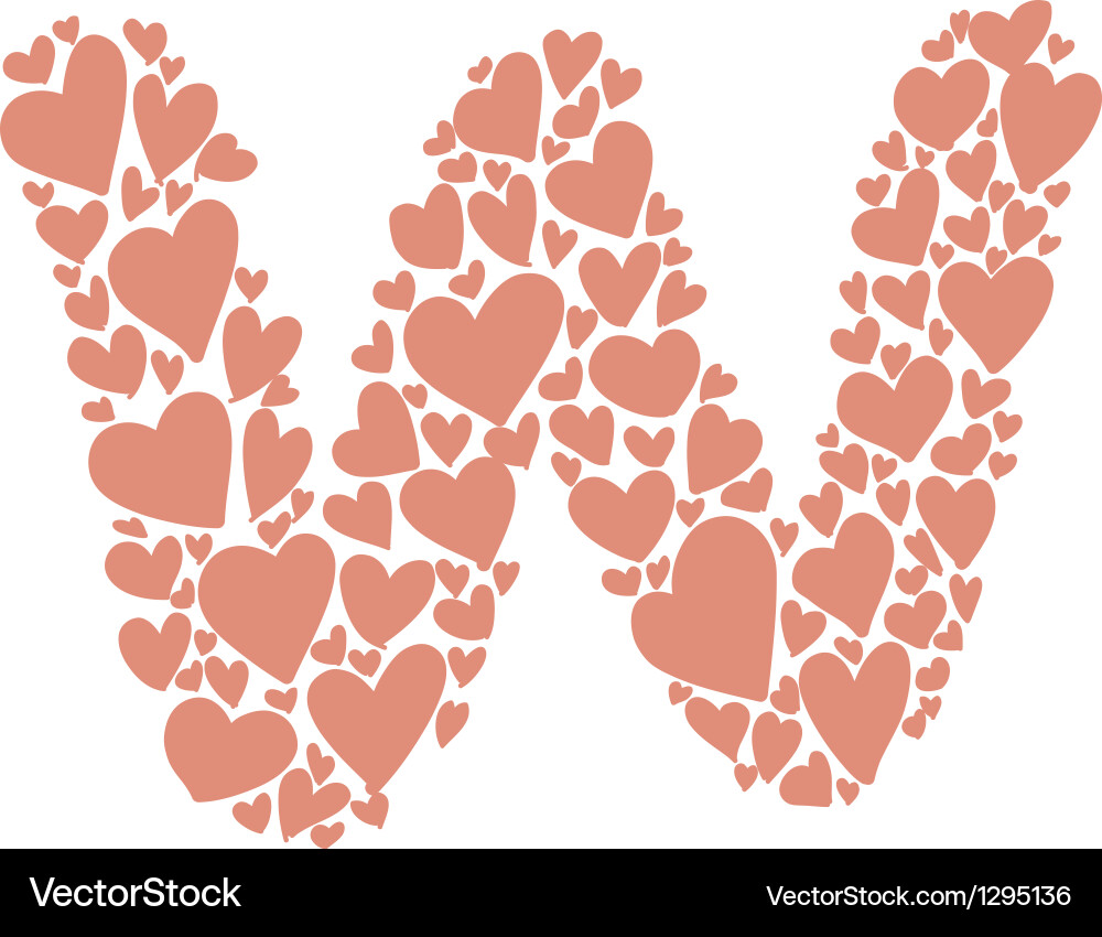 Hand-drawn heart-shaped colorful alphabet Vector Image