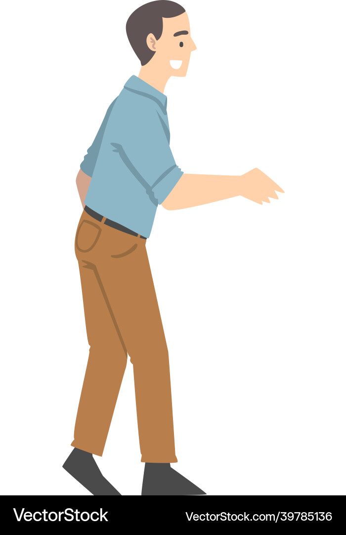 Happy man shaking hand as brief greeting Vector Image