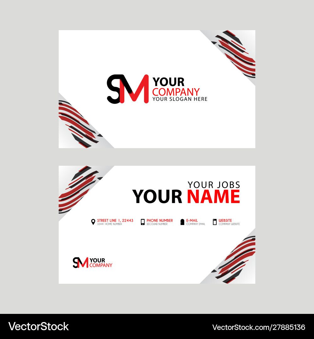 Horizontal name card with decorative accents Vector Image