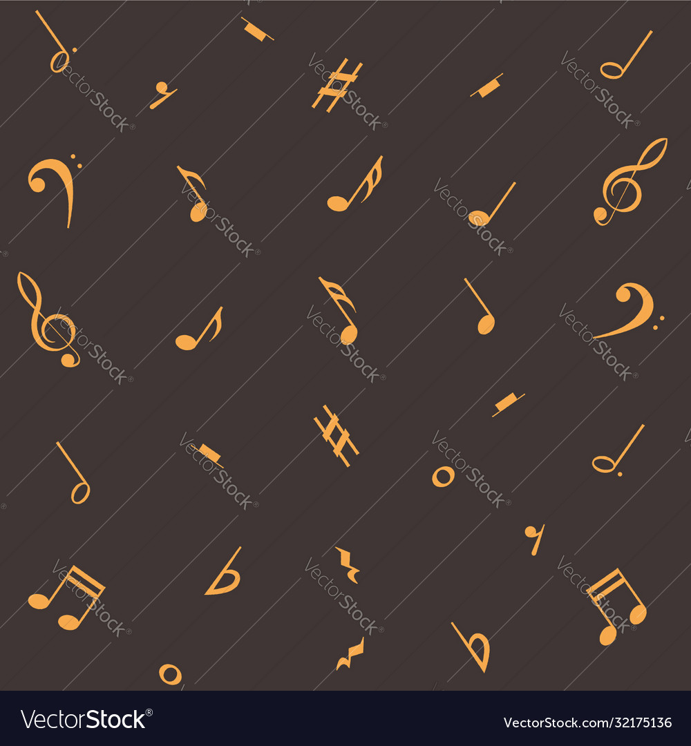 Music notes seamless pattern musical notation Vector Image