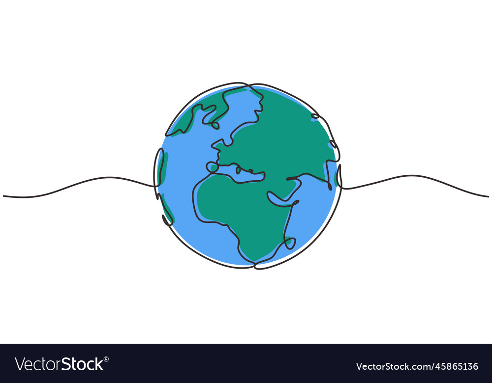 One line style world simple modern minimalism Vector Image