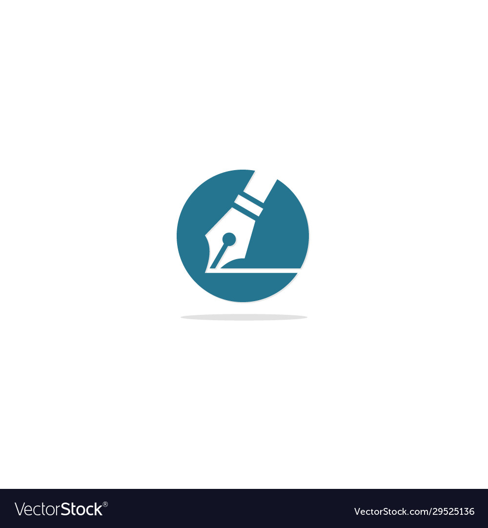 Pen write logo Royalty Free Vector Image - VectorStock