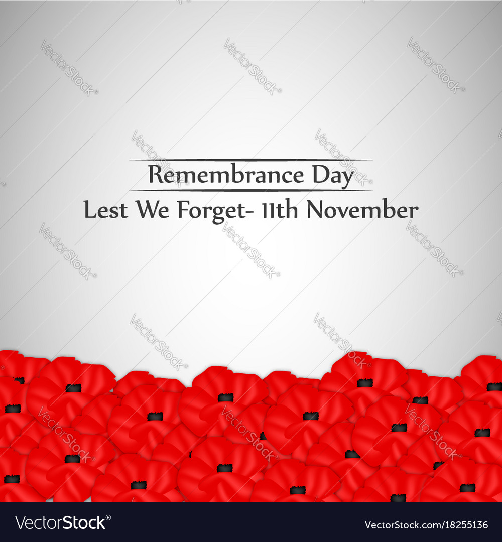 Remembrance Day Poppies Background Royalty Free Vector Image