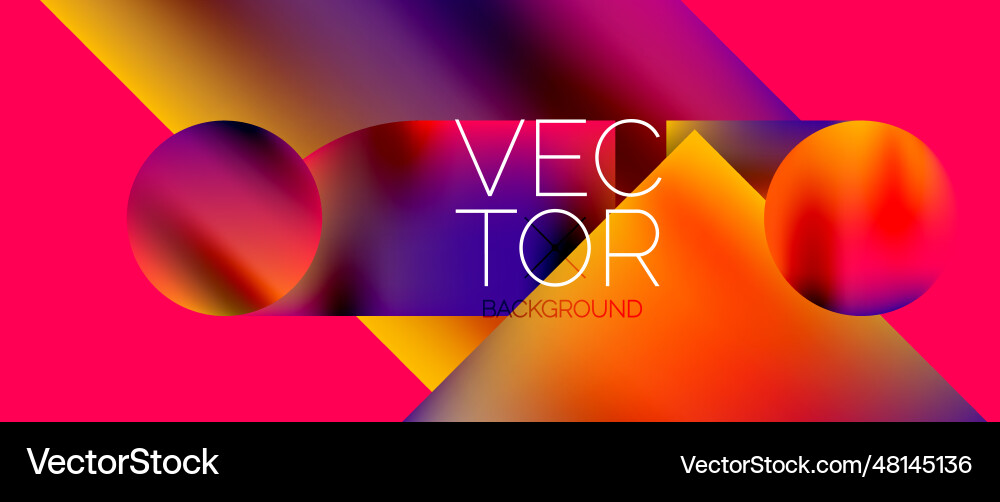Squares and circles design fluid color gradients Vector Image