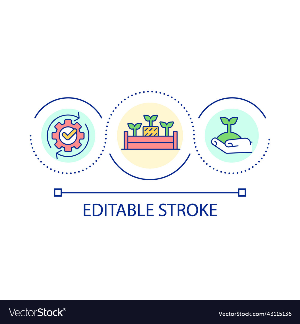 Straw compost gardening method loop concept icon Vector Image
