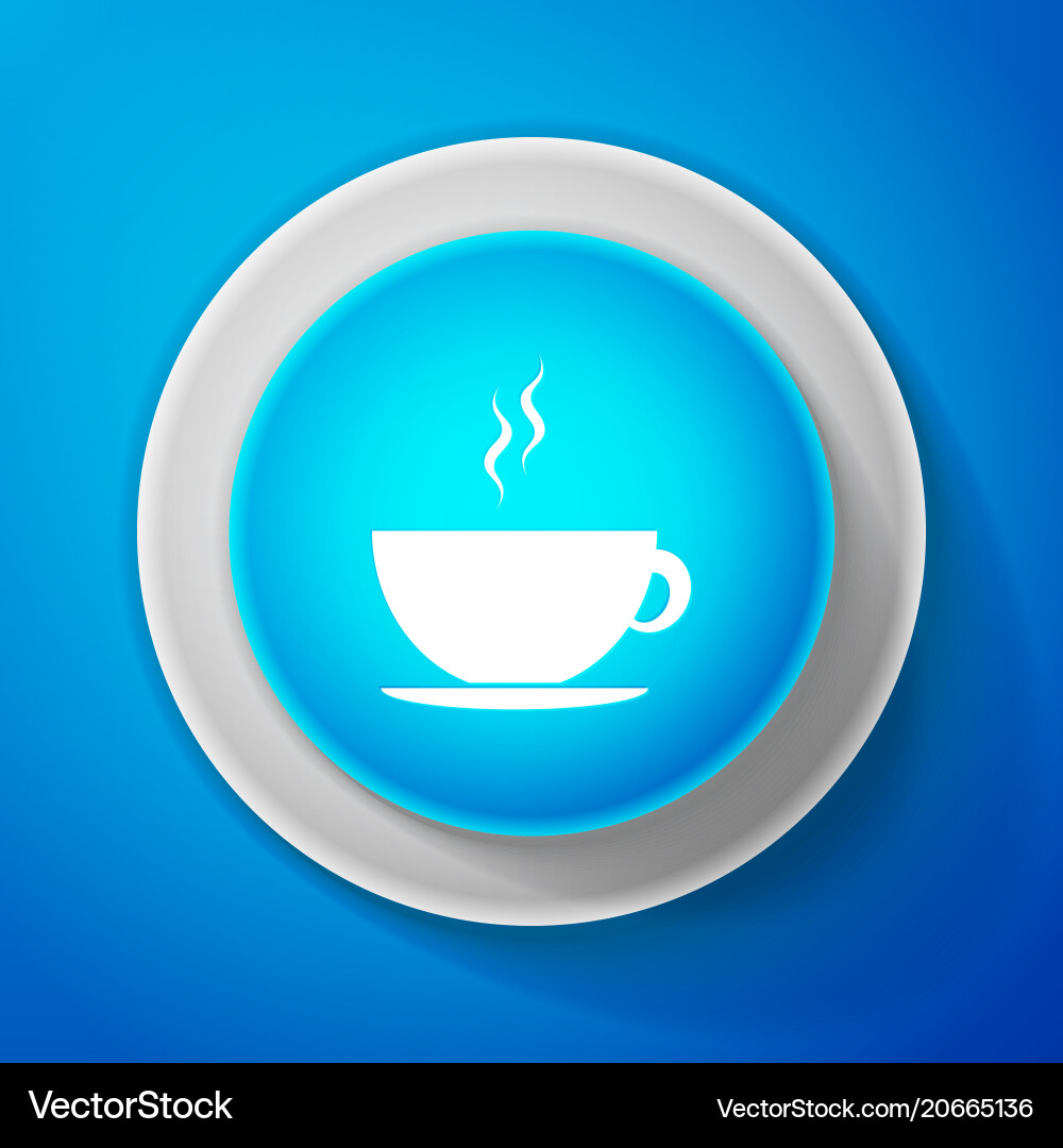 White coffee cup icon tea cup hot drink coffee Vector Image