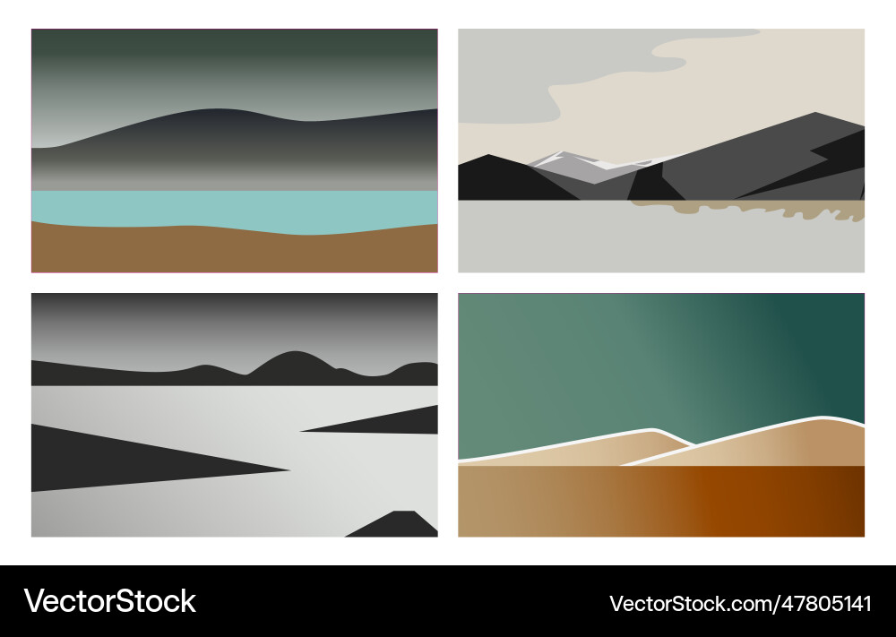 Abstract northern landscape with mountains Vector Image
