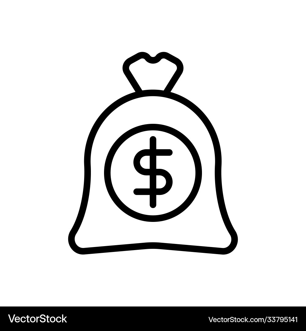 Cash money sack icon Royalty Free Vector Image