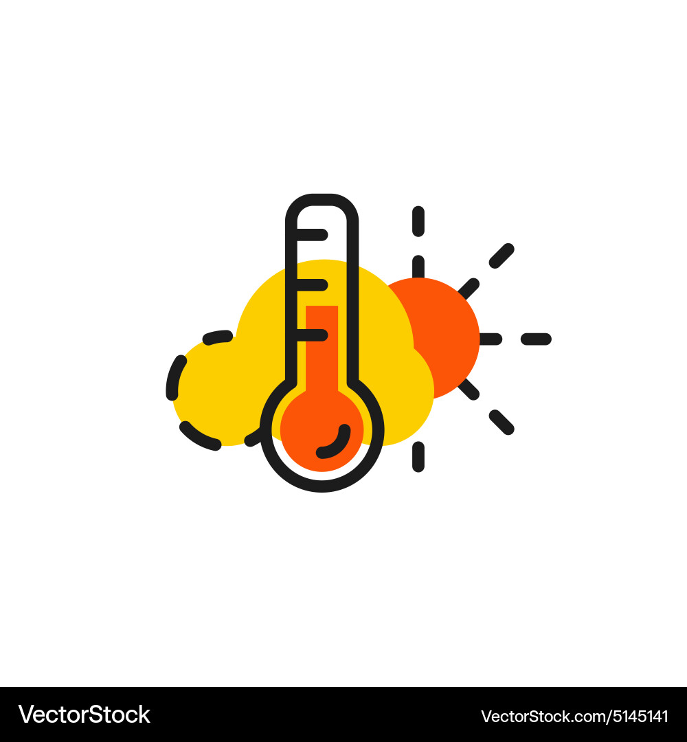 Color line icon for flat design weather Royalty Free Vector
