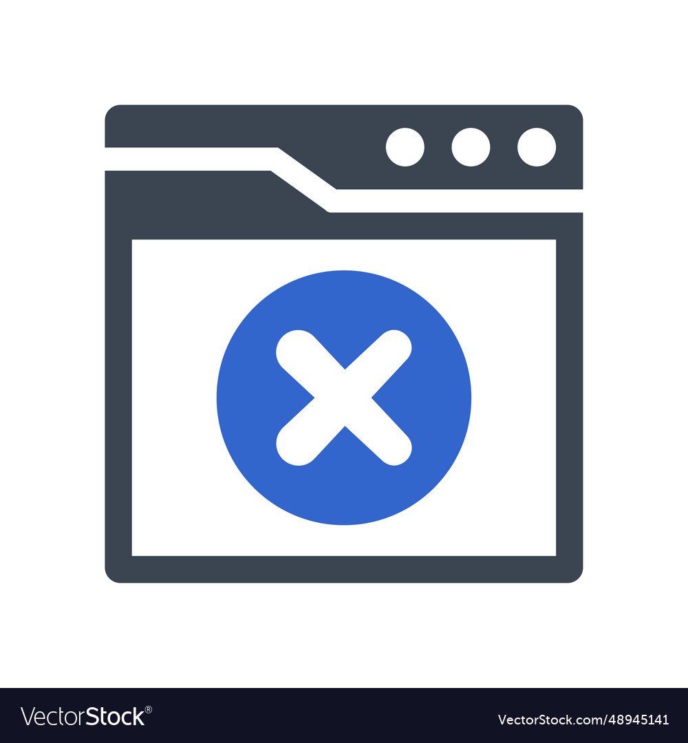 Failure page interface icon Royalty Free Vector Image