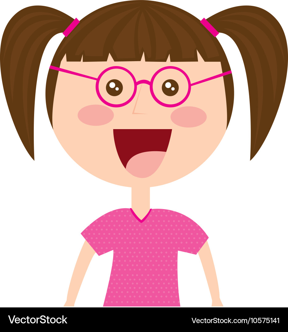 Girl cute isolated icon Royalty Free Vector Image