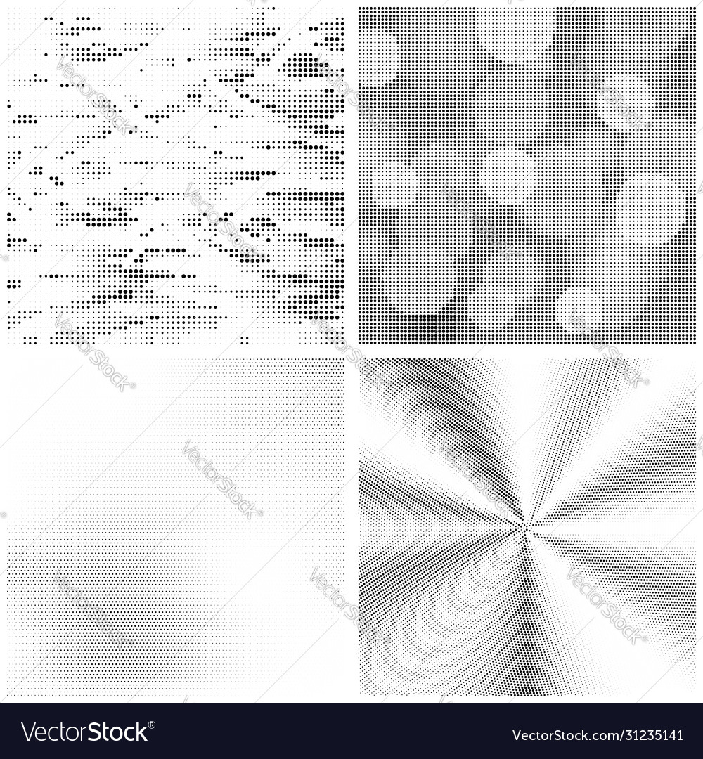 Halftone pattern set dots dotted texture Vector Image