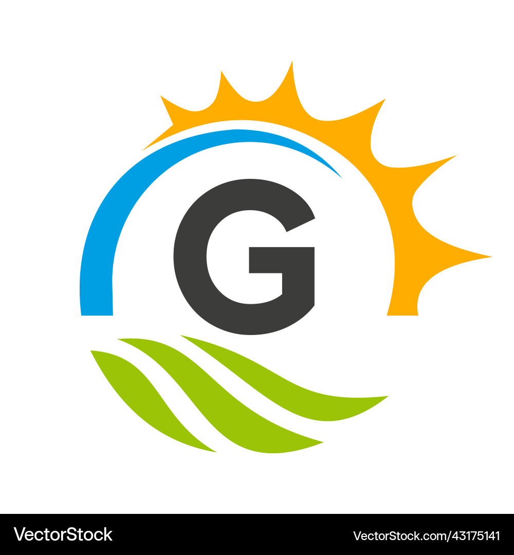 Letter g agriculture logo template Royalty Free Vector Image