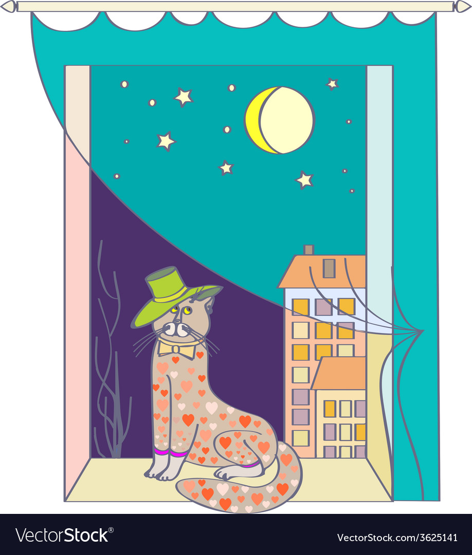 Night tomcat Royalty Free Vector Image - VectorStock