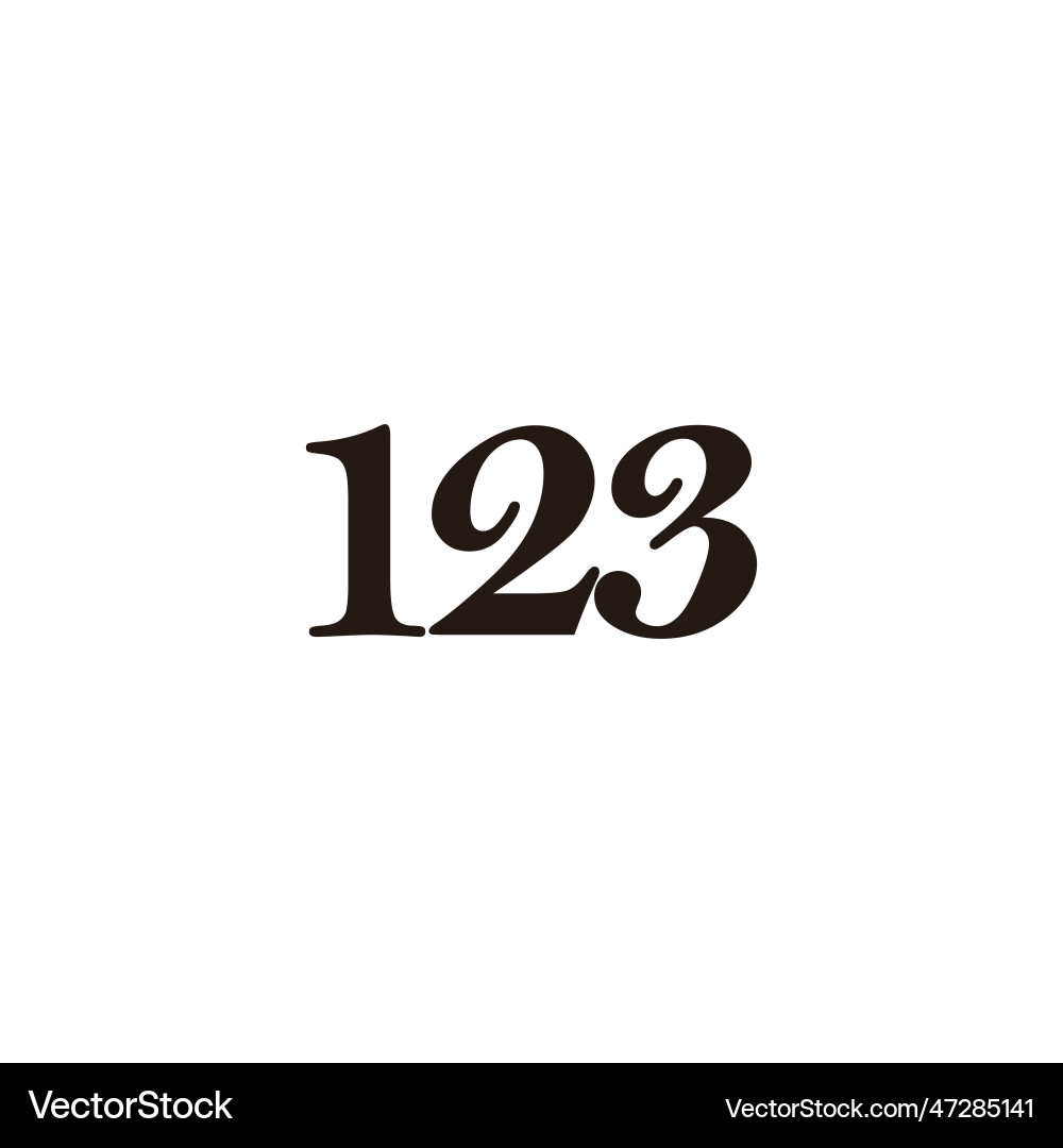 Number 123 circle geometric symbol simple logo Vector Image