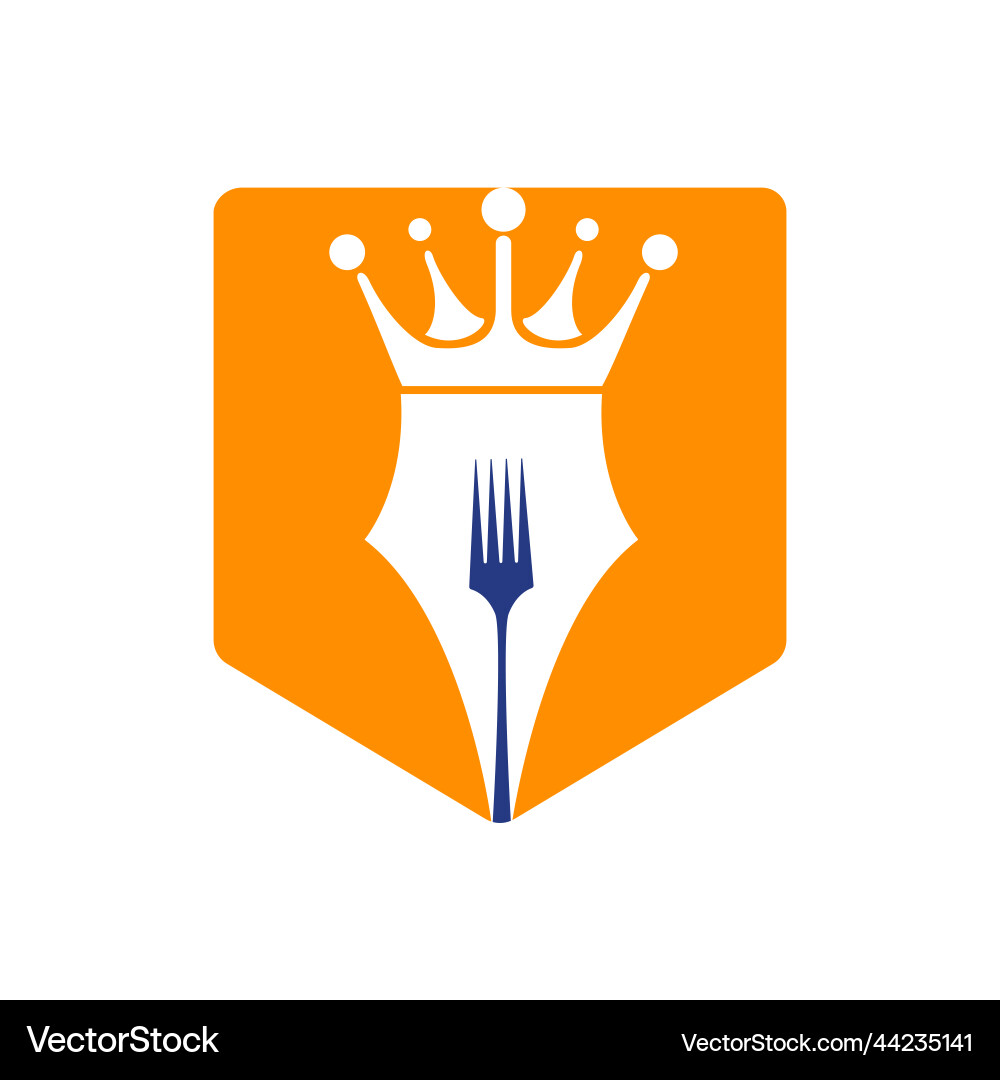Pen with crown and fork logo icon design Vector Image