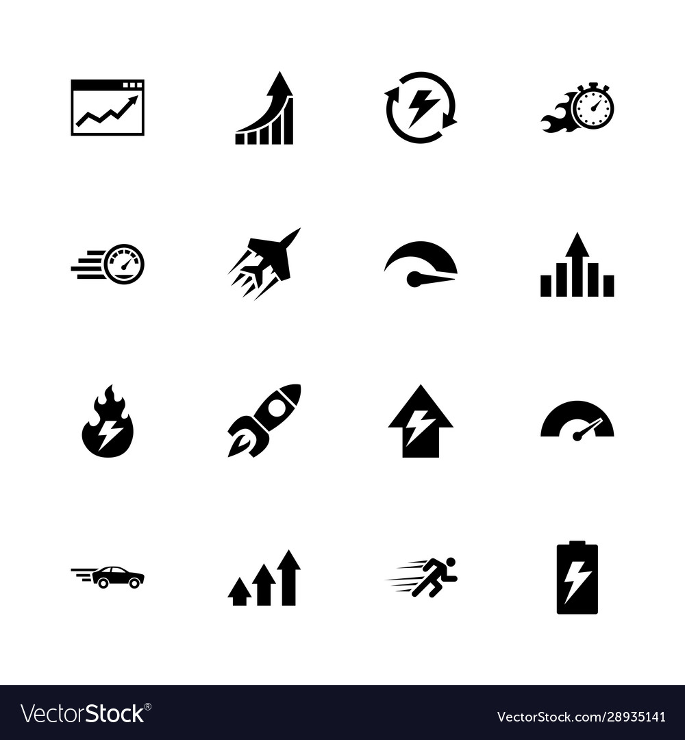 Performance - flat icons Royalty Free Vector Image