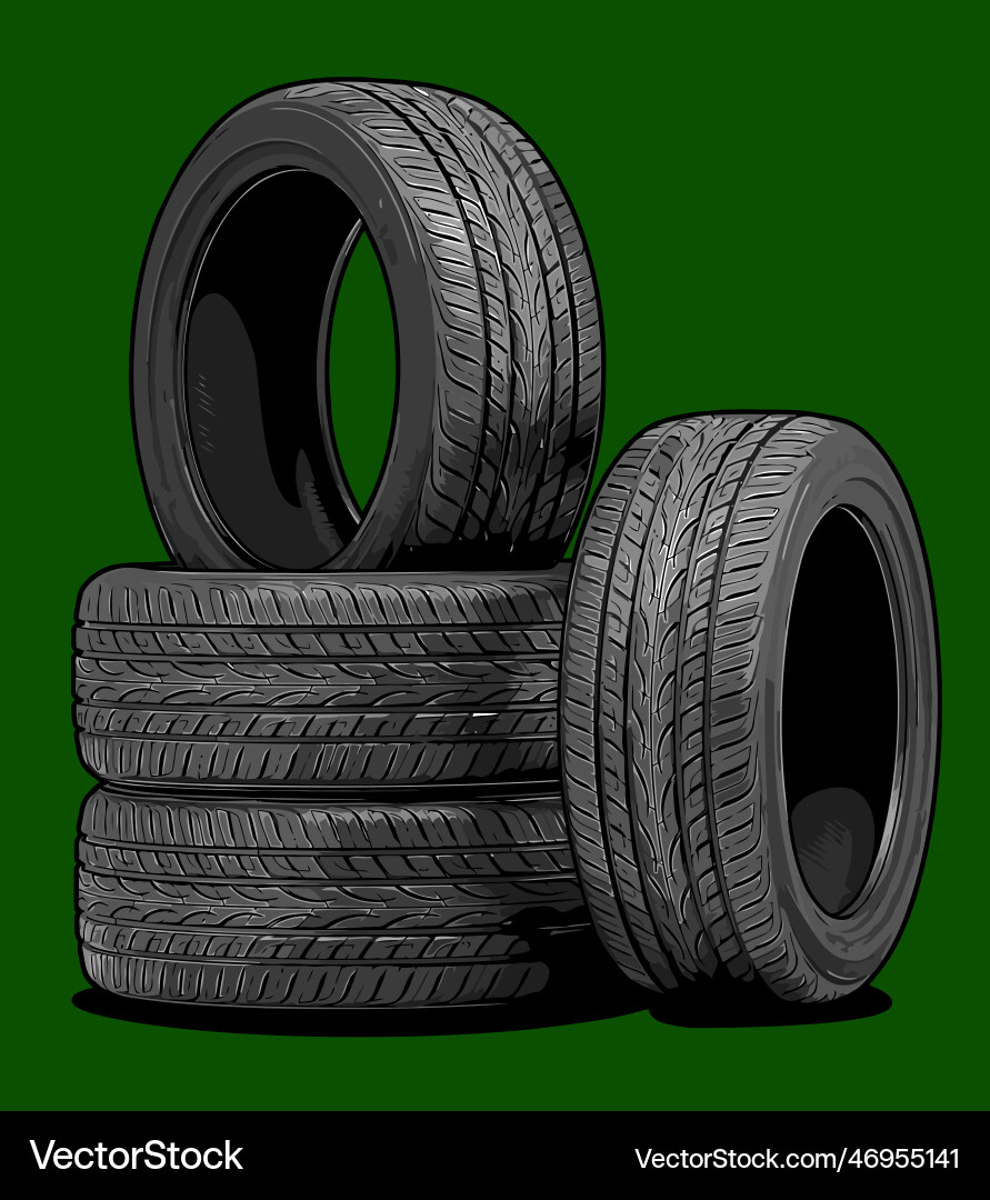 Racing car tires and wheels template Royalty Free Vector