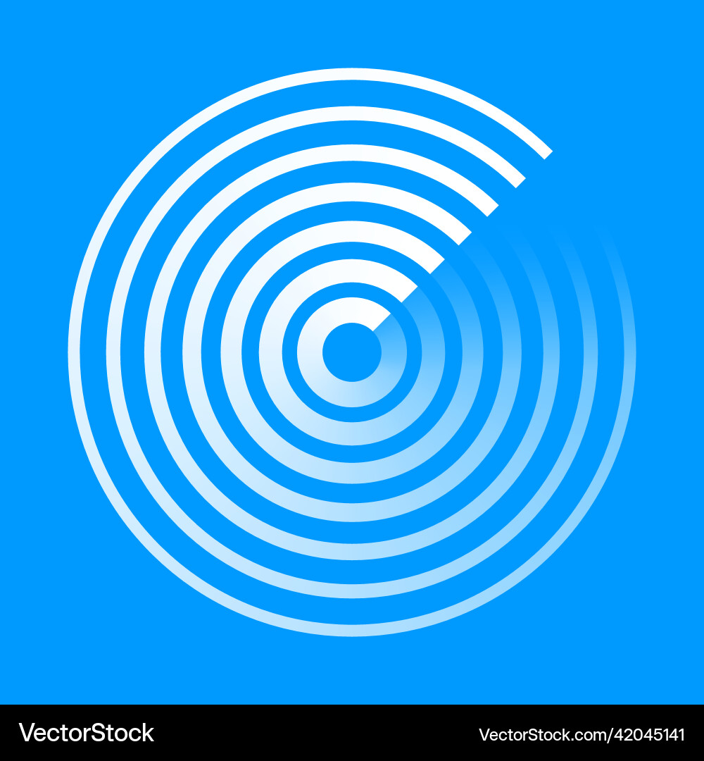 Radar abstract icon logo circle wave concentric Vector Image
