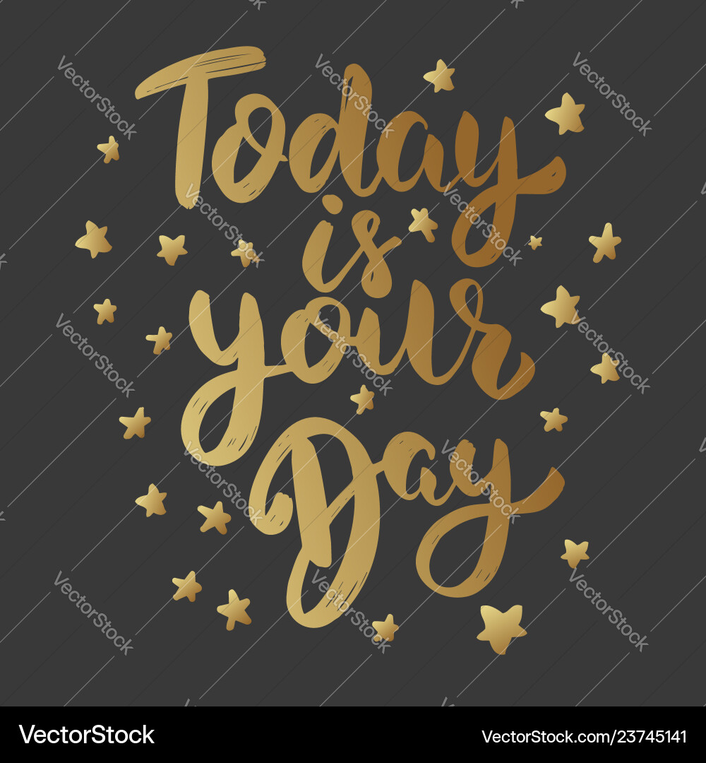 Today is your day lettering phrase isolated Vector Image