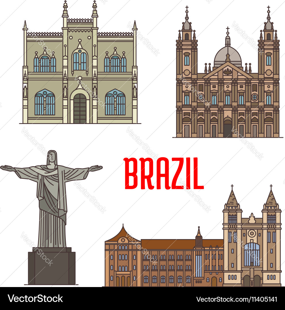 Tourist attraction architecture landmarks in Vector Image