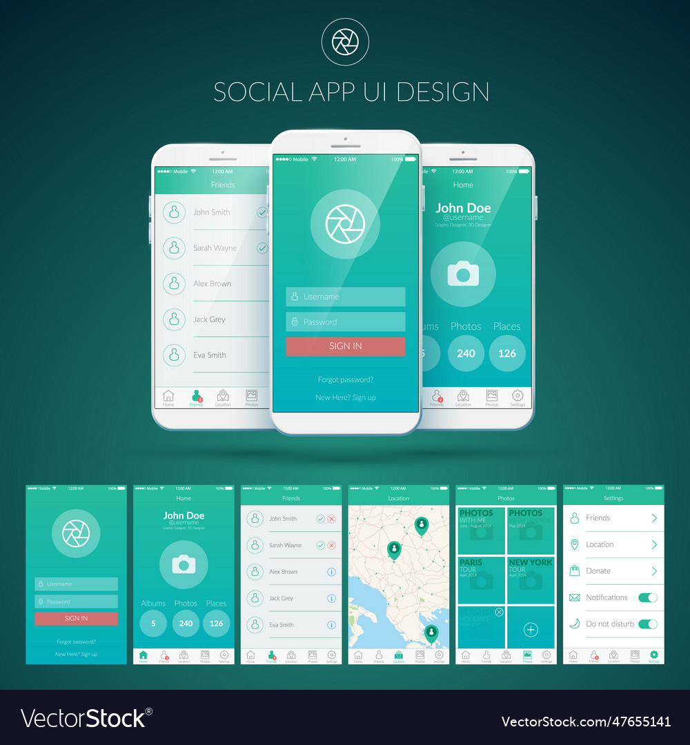 User interface design concept interface Royalty Free Vector