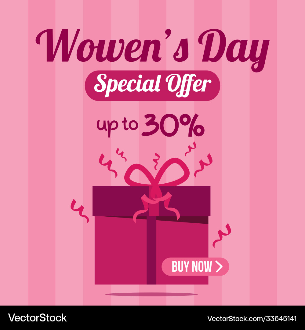Womens day special offer logo template design Vector Image