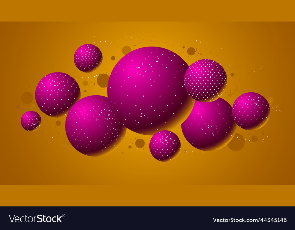 Abstract colorful dotted spheres background Vector Image