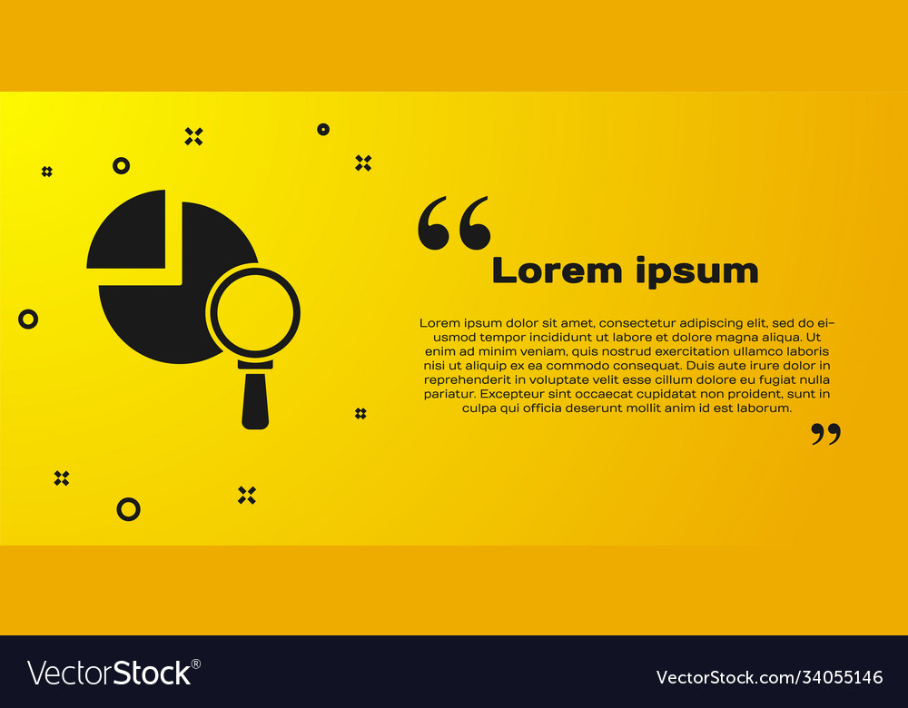 Black magnifying glass and data analysis icon Vector Image