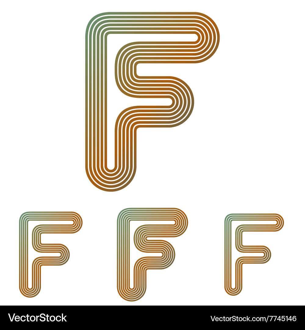 Color line f logo design set Royalty Free Vector Image