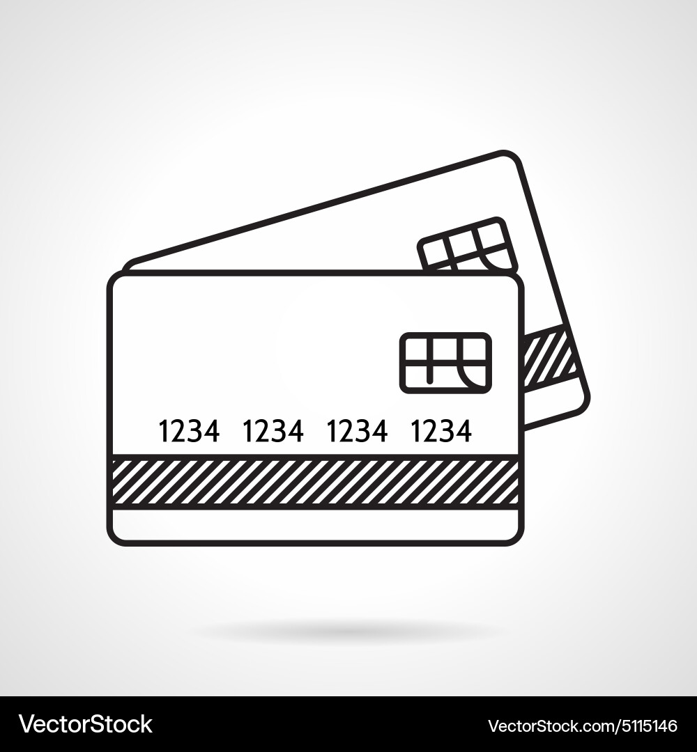 Credit cards black line icon Royalty Free Vector Image