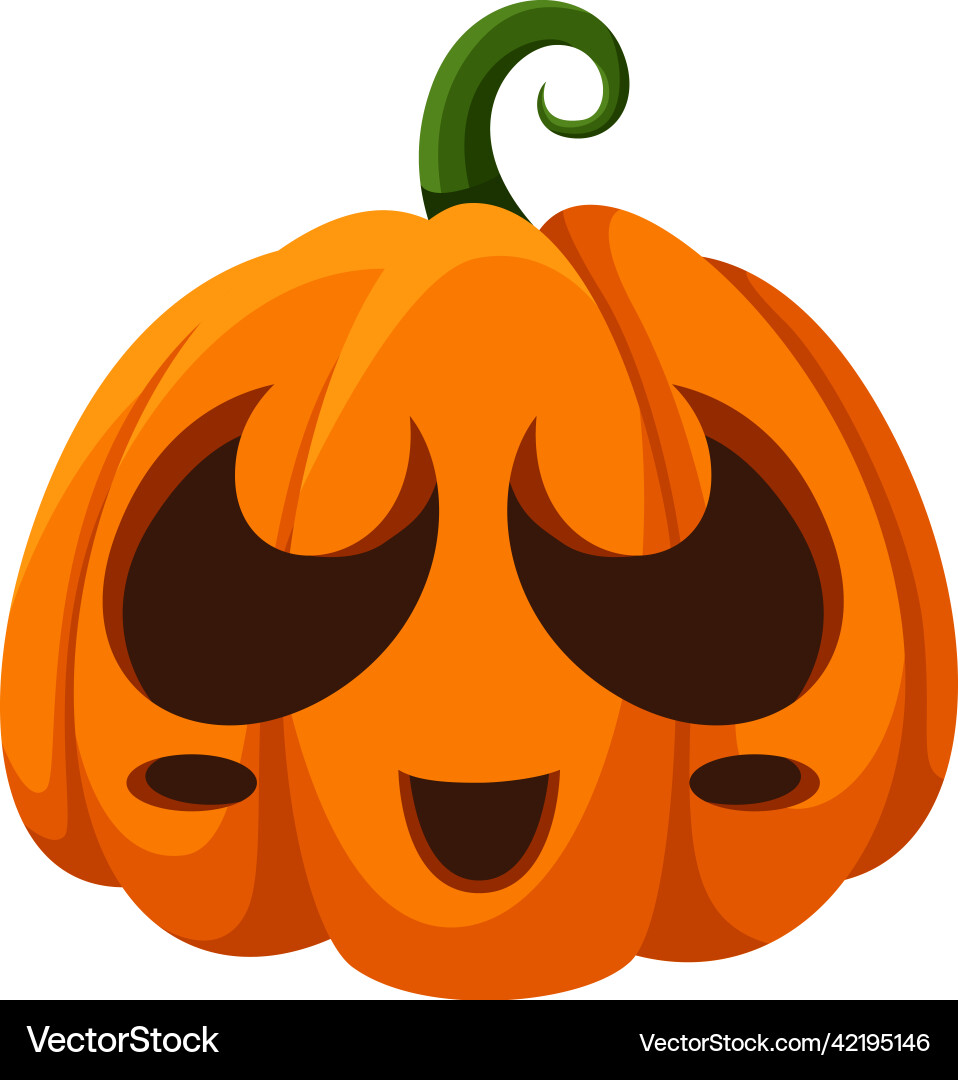 Cute pumpkin face autumn celebration icon Vector Image