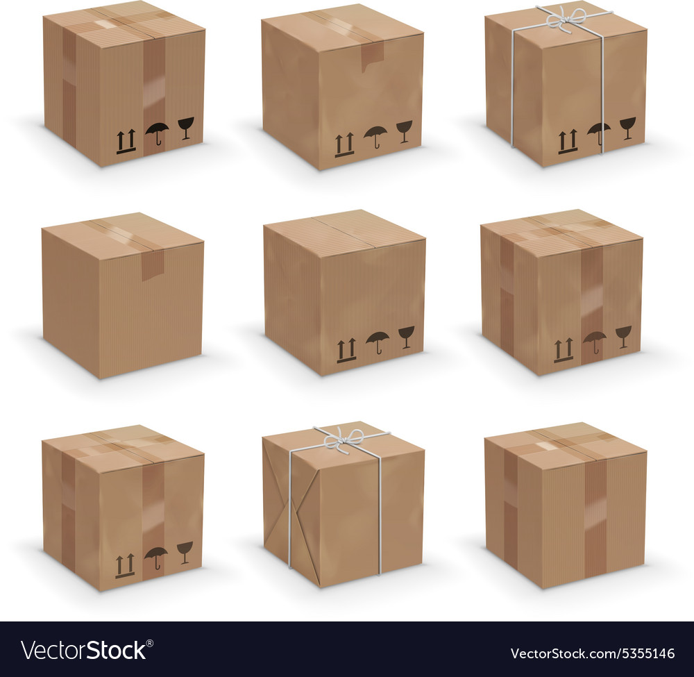 Different boxes Royalty Free Vector Image - VectorStock