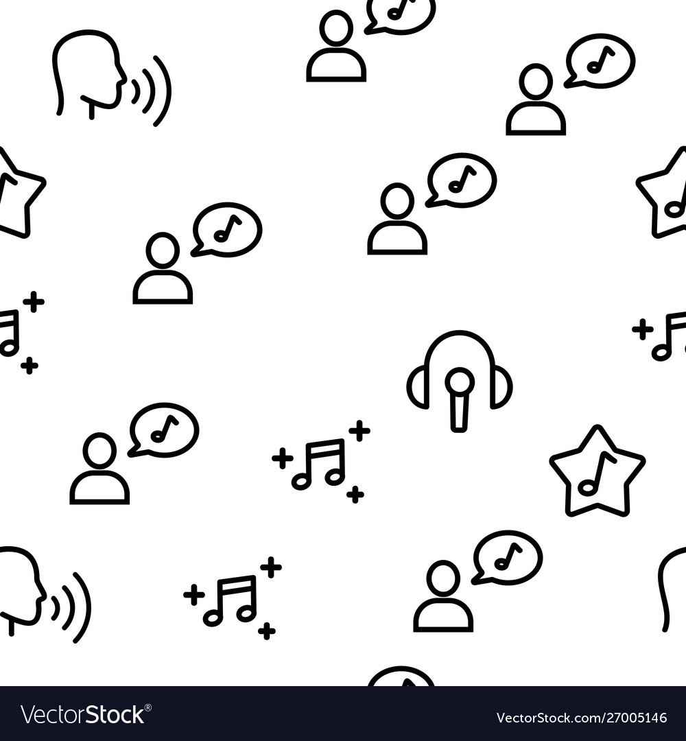 Different singing seamless pattern Royalty Free Vector Image